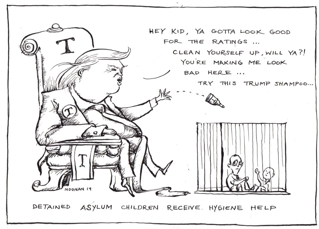 Editorial cartoon: 'Detained Asylum Children Receive Hygiene Help ...