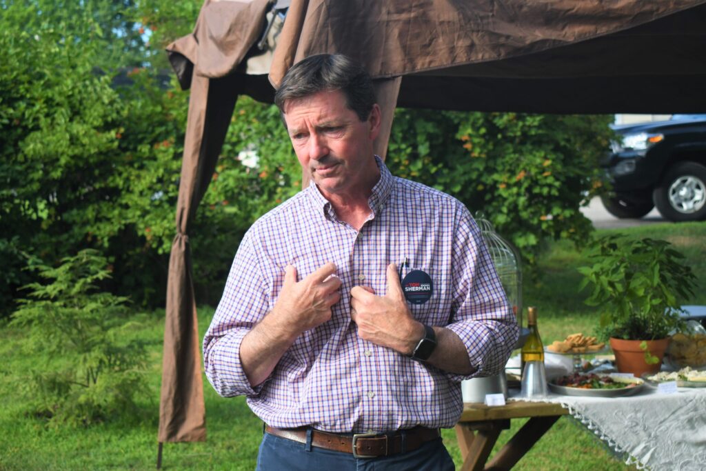 Sherman touts ideas and experience while slamming Sununu during ...